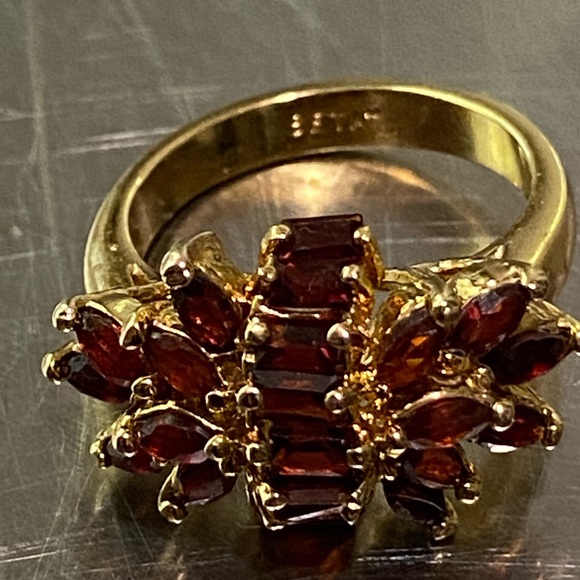 Jewelry | Seta Jewelry Yellow Goldplated Garnet Ring 6 | Poshmark